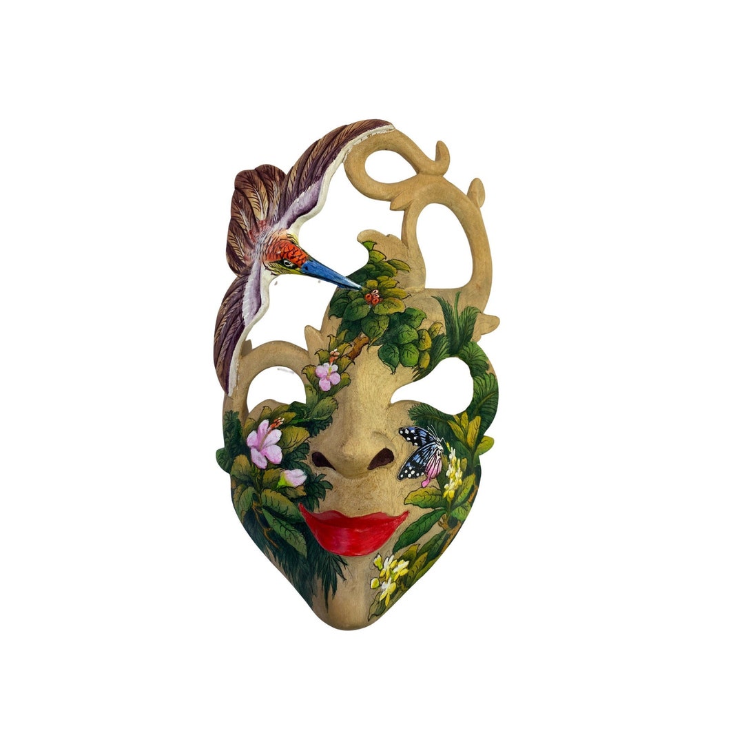 Balinese Mask Forest Nymph Bird Dream Mask Dewi Sri Bawang Hand Carved ...