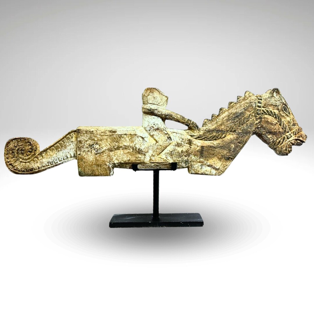 Indonesian Ancestor Figure Tribal Human on Horse, Vintage Teak Wood ...