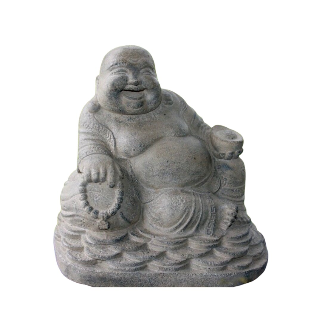 Cast Lava Stone Hotei Laughing Buddha Garden Statue: Balinese Garden ...