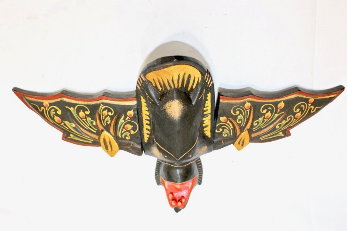 Flying Black Bat Mobile Balinese Spirit Chaser Hand Carved - Etsy