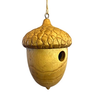 Forest Acorn Shaped Nut Bird House Birdhouse Bird Cottage Hand Carved ...