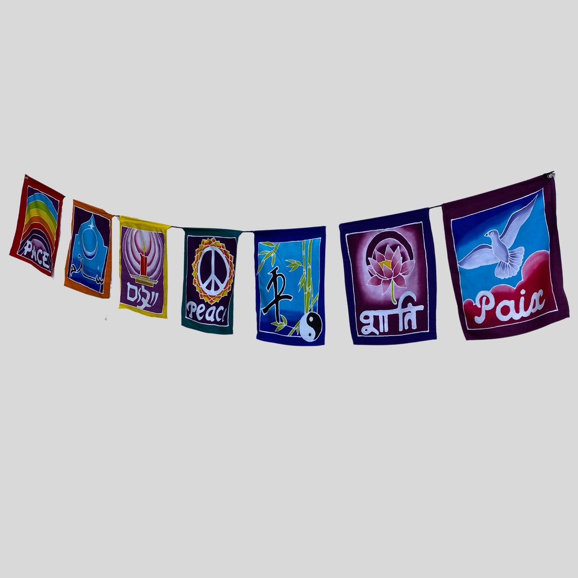World Peace Prayer Flag Rainbow Diversity Wall Hanging Banner - Etsy