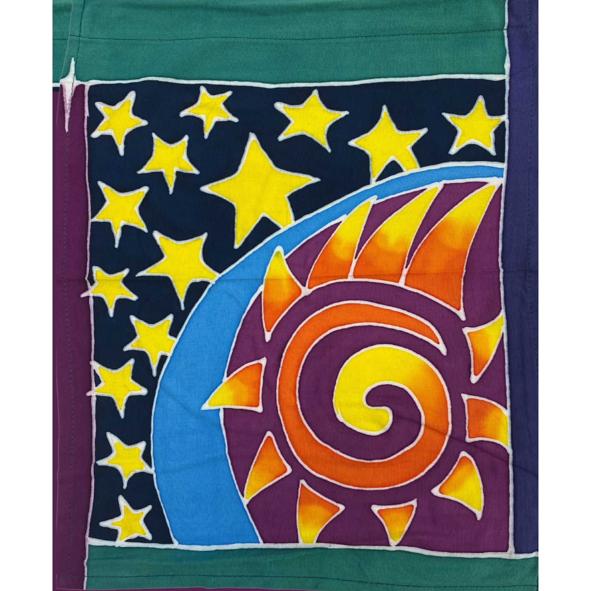 Handmade Batik Prayer Flag Set the Outdoors: Sun, Moon, Dragonfly ...