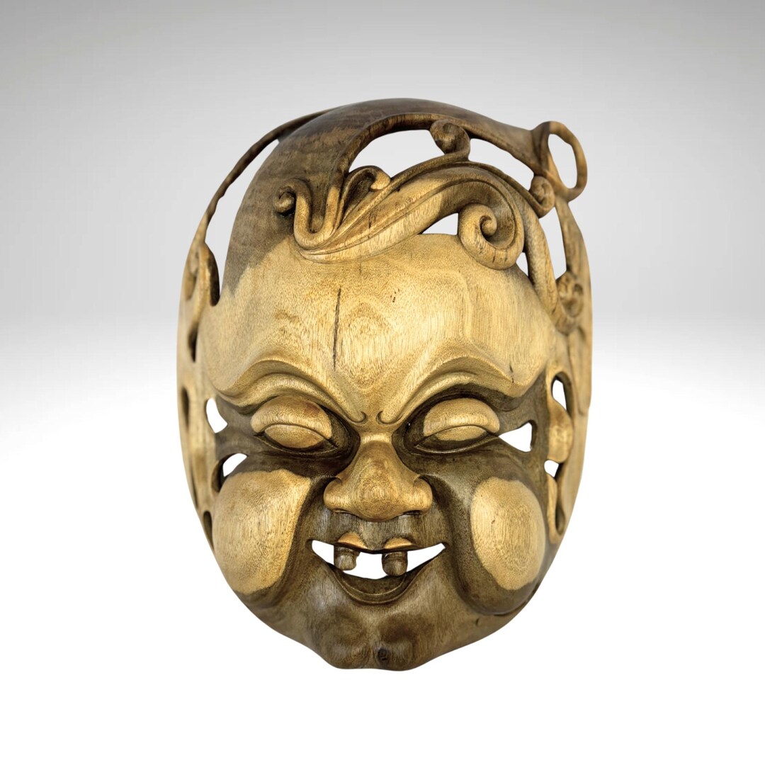 Balinese Demon Mask - Hand Carved Terrifying Baby Face | Unique Bali ...