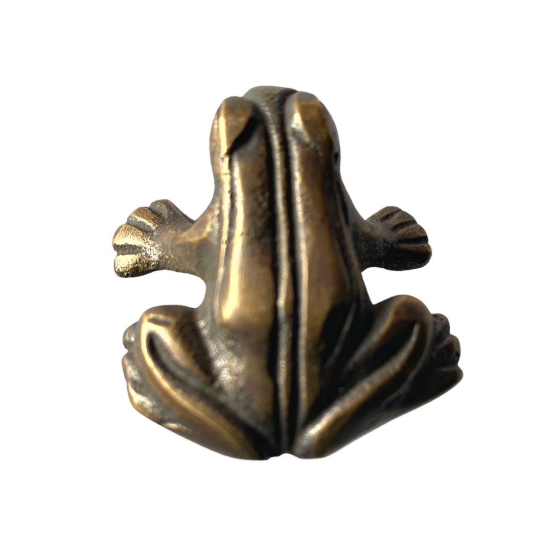 FROG Knob Handle Drawer Pull TOAD Amphibian Handmade Solid Brass Home ...