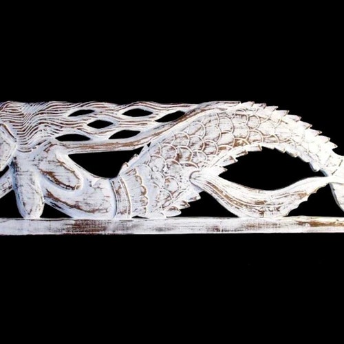 Mermaid Princess Relief Wall Art Panel Hand Carved Wood Bali - Etsy