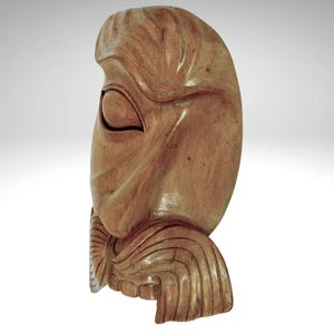 Balinese Demon Mask Hand Carved Bondres Abstract Art One Eyed Mustache ...