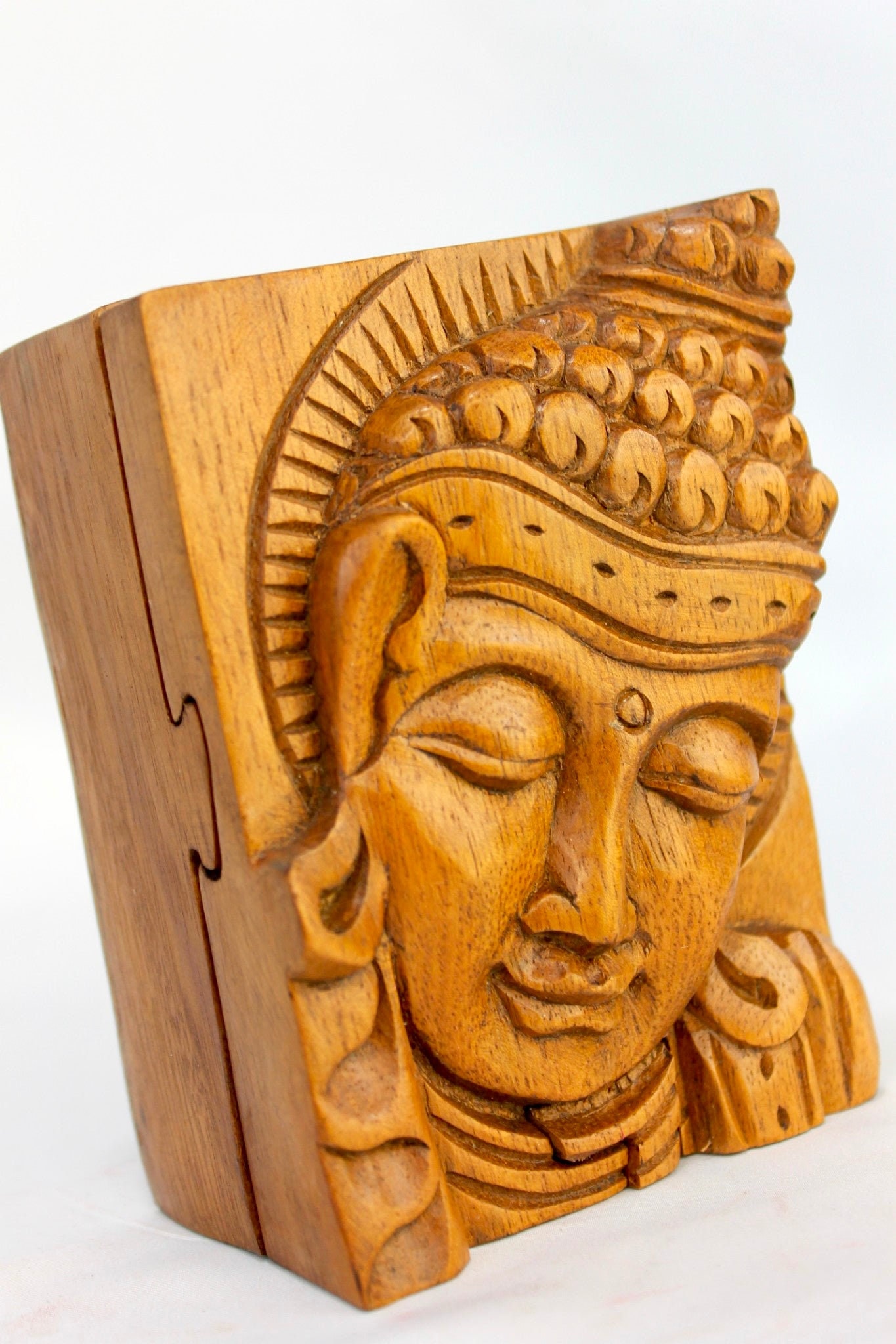 Hand Carved Wood Buddha Secret Puzzle Box: Stash Box - Etsy