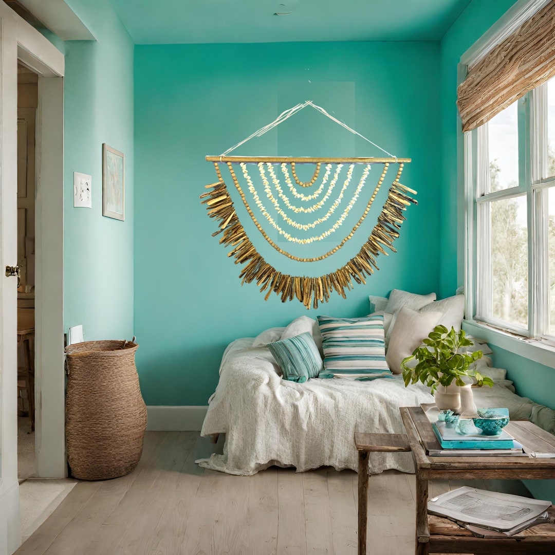 Beachy White Seashell & Driftwood Swag Beading Wall Art Shell Wooden ...