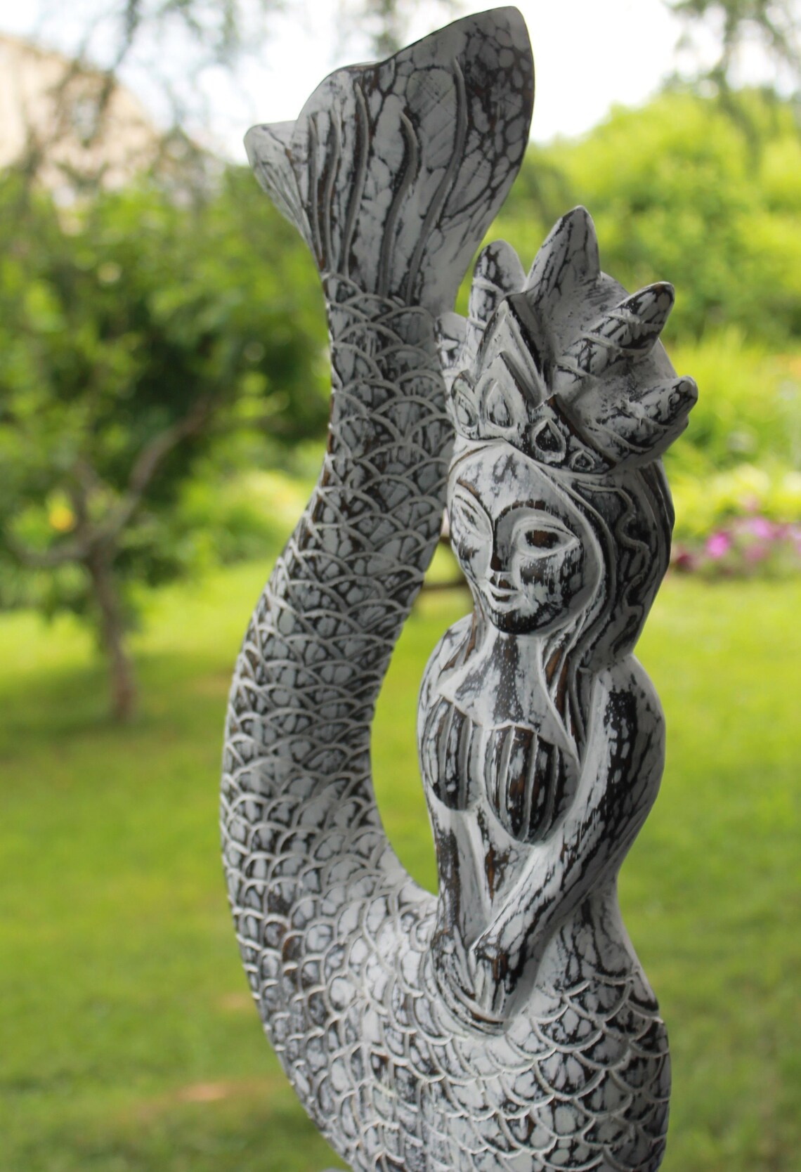 Mermaid Princess Relief Wall Art Panel Hand Carved Wood Bali | Etsy