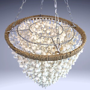 Shell Lamp Shade Pendant Natural Seashell Chandelier Bohemian Lampshade ...