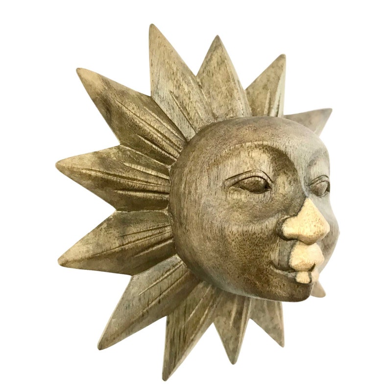 Sunburst Sun Surya Mask Wall Art Sculpture Handmade Carved - Etsy