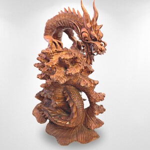 Twin Dragon Cosmic Naga Basuki Antaboga Statue Hand Carved Suar Wood ...