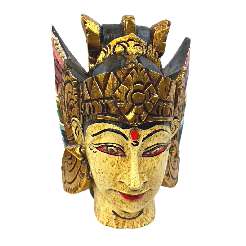 Dewi Sita Goddess Mask Ramayana Wall Art Carved Wood Balinese - Etsy