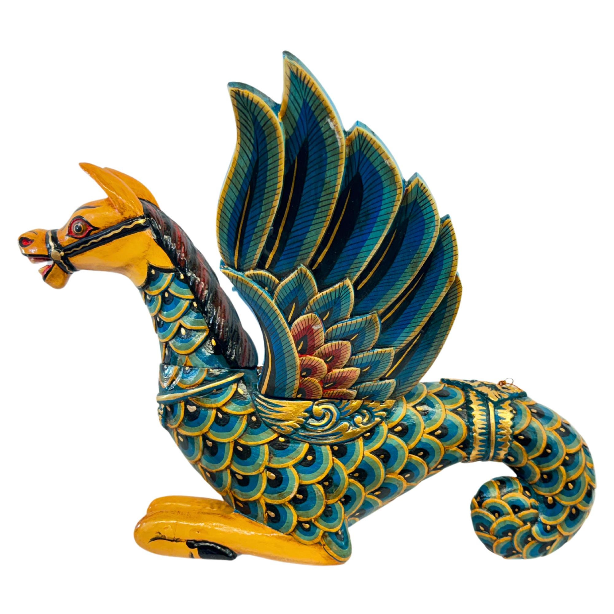 Balinese Winged Seahorse Spirit Chaser Mobile, Merhorse, Hand Carved ...