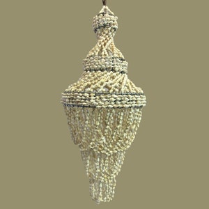 Shell Chandelier Accent Hanging Lamp Natural Seashell Mobile Nautical ...