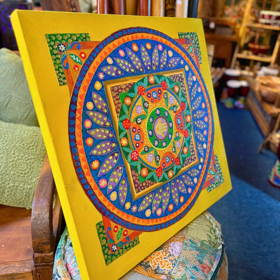 Original Balinese Painting, Hamsa Hand Mandala: Balinese Sacred ...