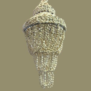 Shell Chandelier Accent Hanging Lamp Natural Seashell Mobile Nautical ...