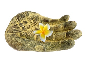 Buddha Blessing Mudra Hand Offering Bowl Statue Bird Bath Balinese Cast ...
