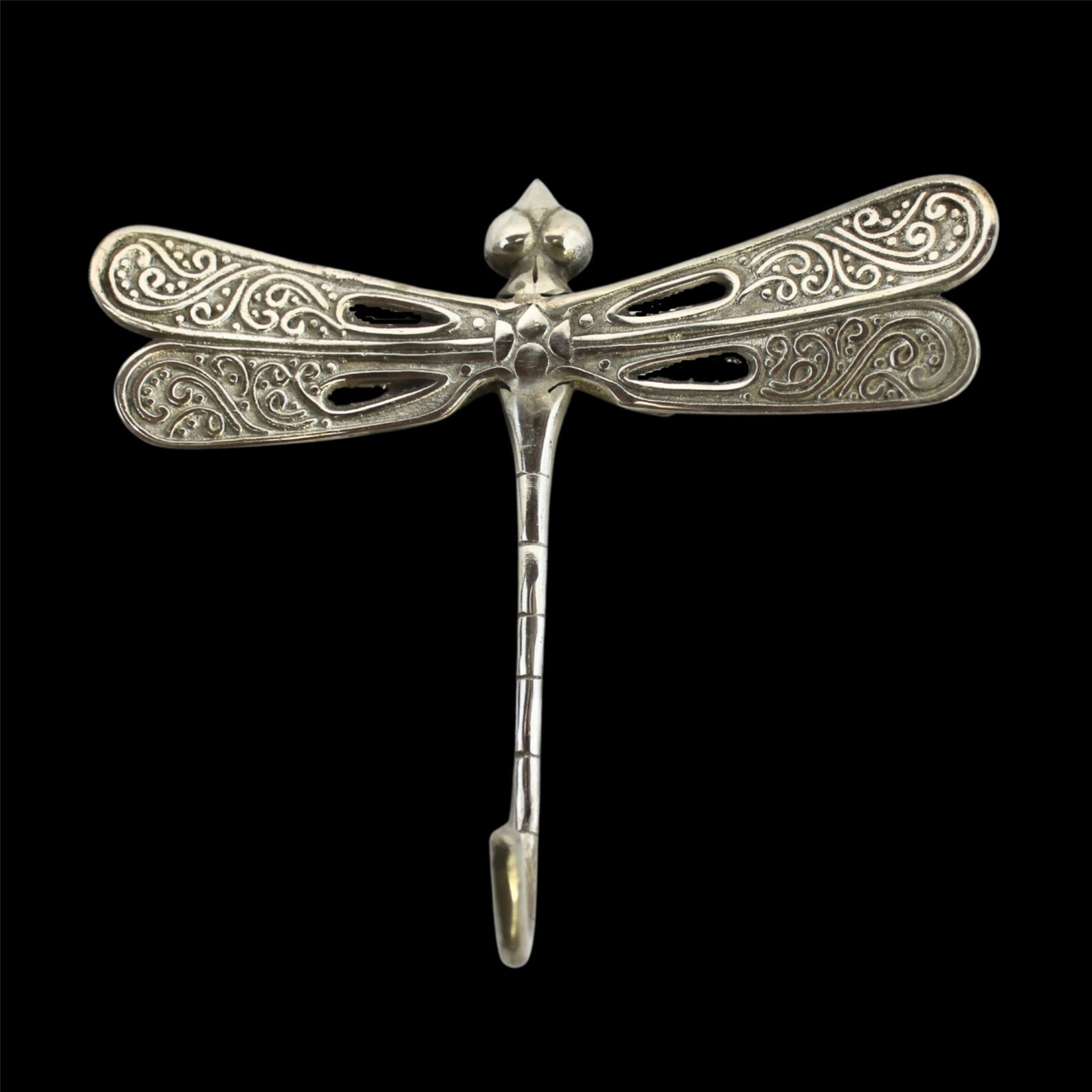Dragonfly Wall Coat Hook Handmade Silvered Solid Cast Bronze - Etsy