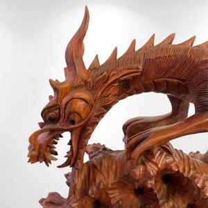 Twin Dragon Cosmic Naga Basuki Antaboga Statue Hand Carved Suar Wood ...
