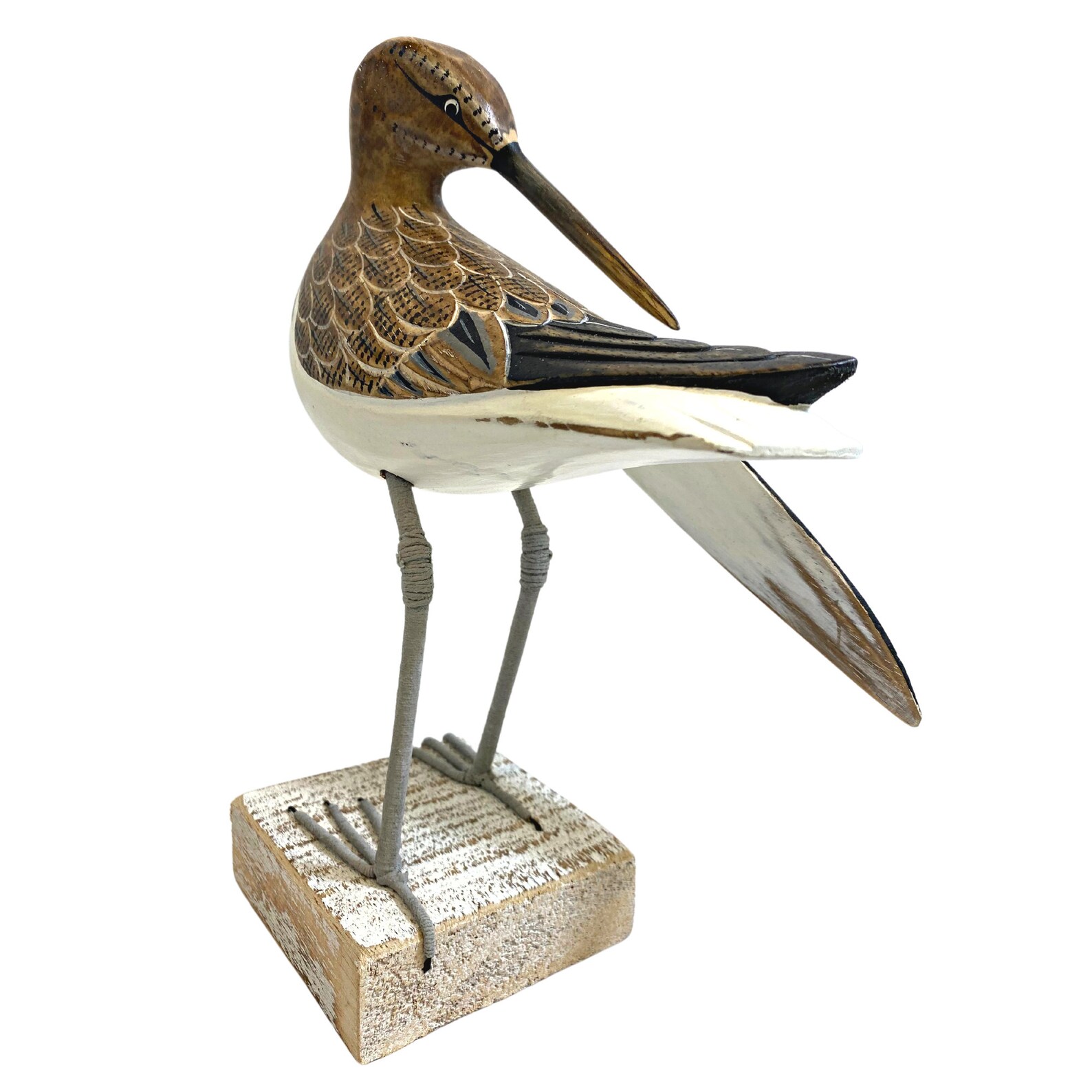 Spotted Sandpiper Curlew Bird Sculpture Hand Carved & Painted Wood ...