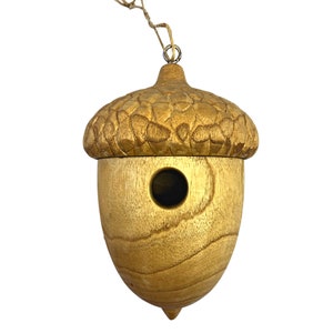 Forest Acorn Shaped Nut Bird House Birdhouse Bird Cottage Hand Carved ...
