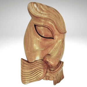 Balinese Demon Mask Hand Carved Bondres Abstract Art One Eyed Mustache ...