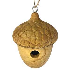 Forest Acorn Shaped Nut Bird House Birdhouse Bird Cottage Hand Carved ...