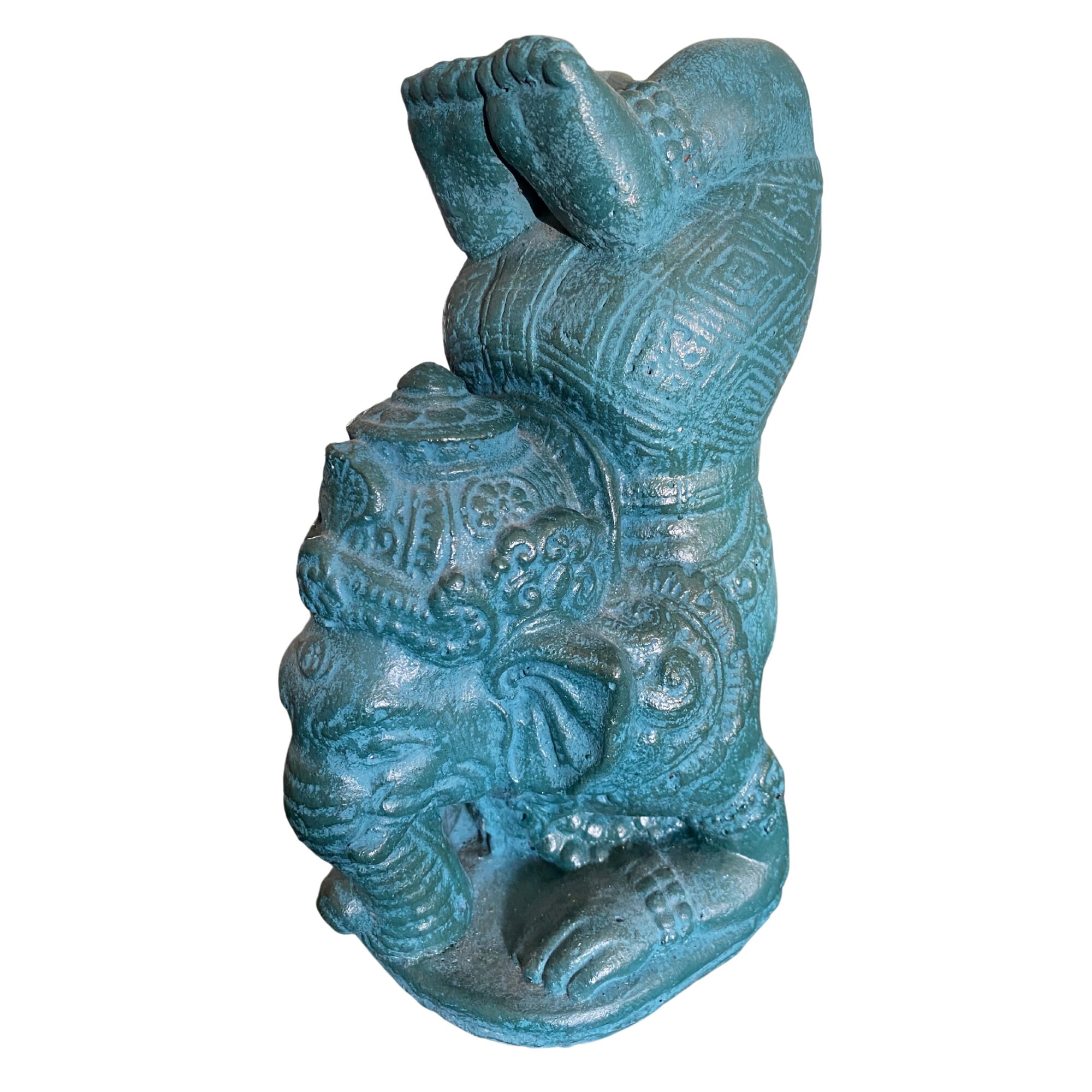 Yoga Pose Ganesha Garden Statue Cast Lava Stone Asana Elephant - Etsy