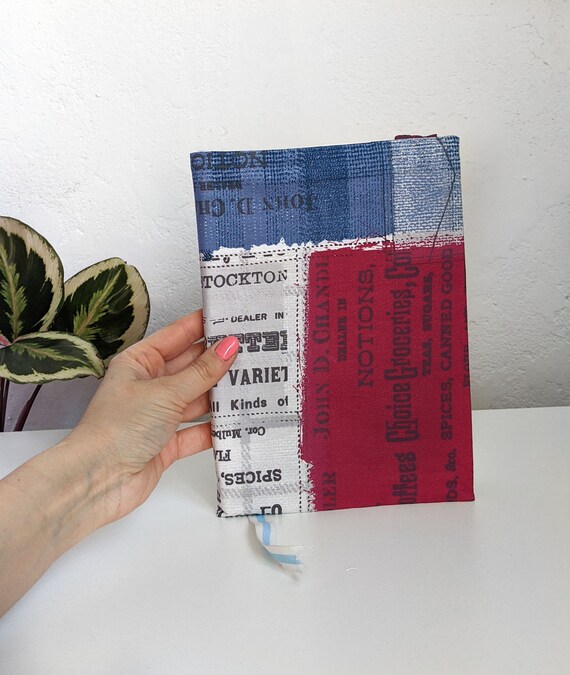 Adjustable Fabric Book Cover With Vintage Letters Pattern. - Etsy