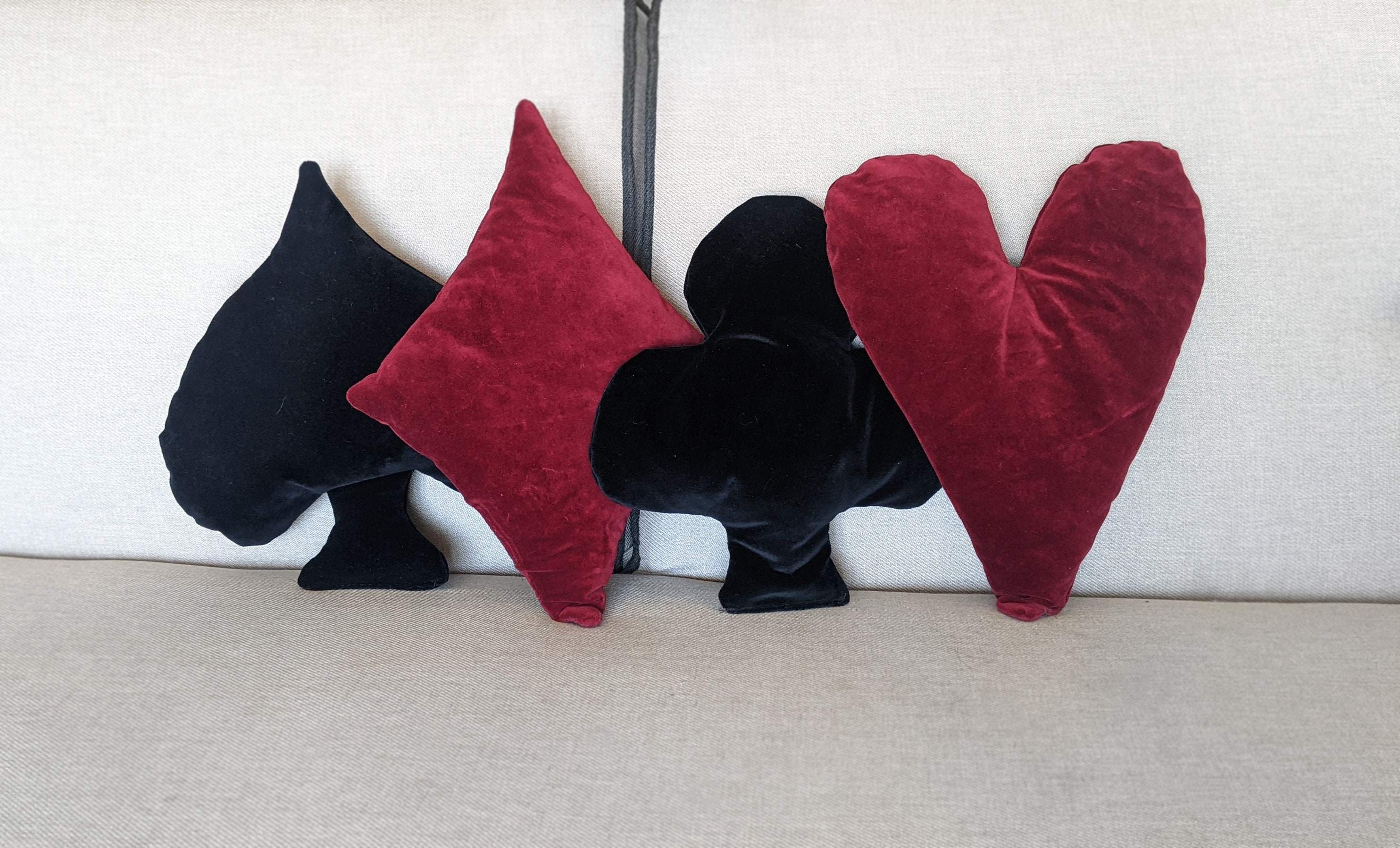 Playing Cards Pillow Set/ Decorative Throw Pillows/ Playing Cards ...