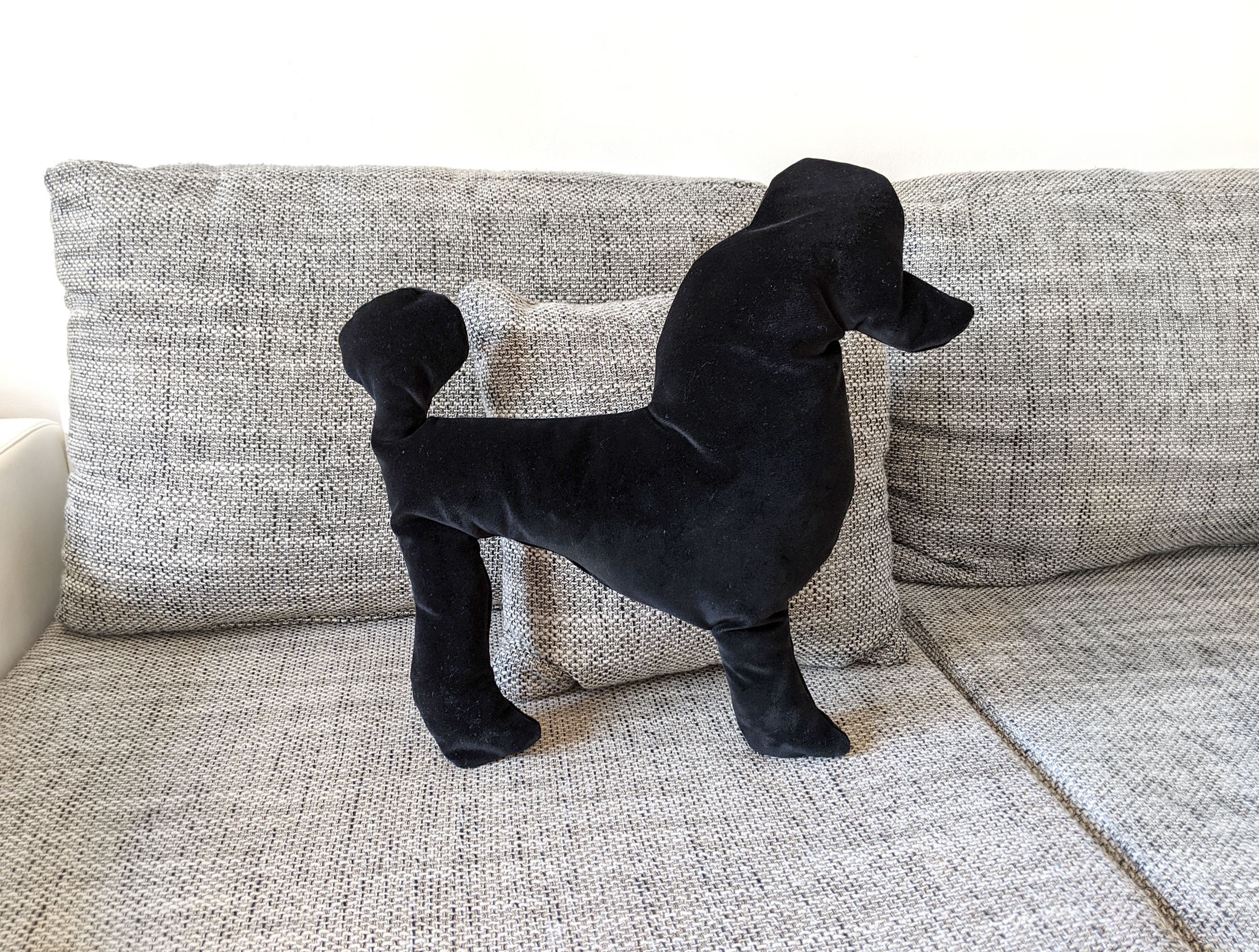 Poodle Dog Silhouette Pillow/ Poodle Terrier Dog Pillow/ Decorative ...