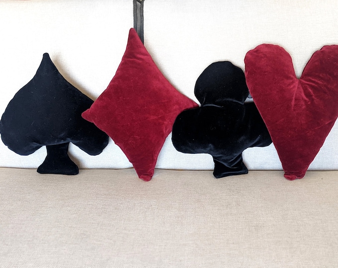 Playing Cards Pillow Set/ Decorative Throw Pillows/ Playing Cards ...