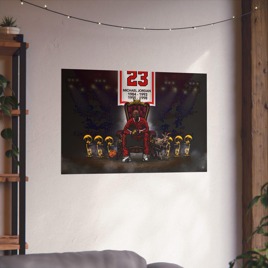 Michael Jordan Throne Championship Trophies | Original Illustration ...