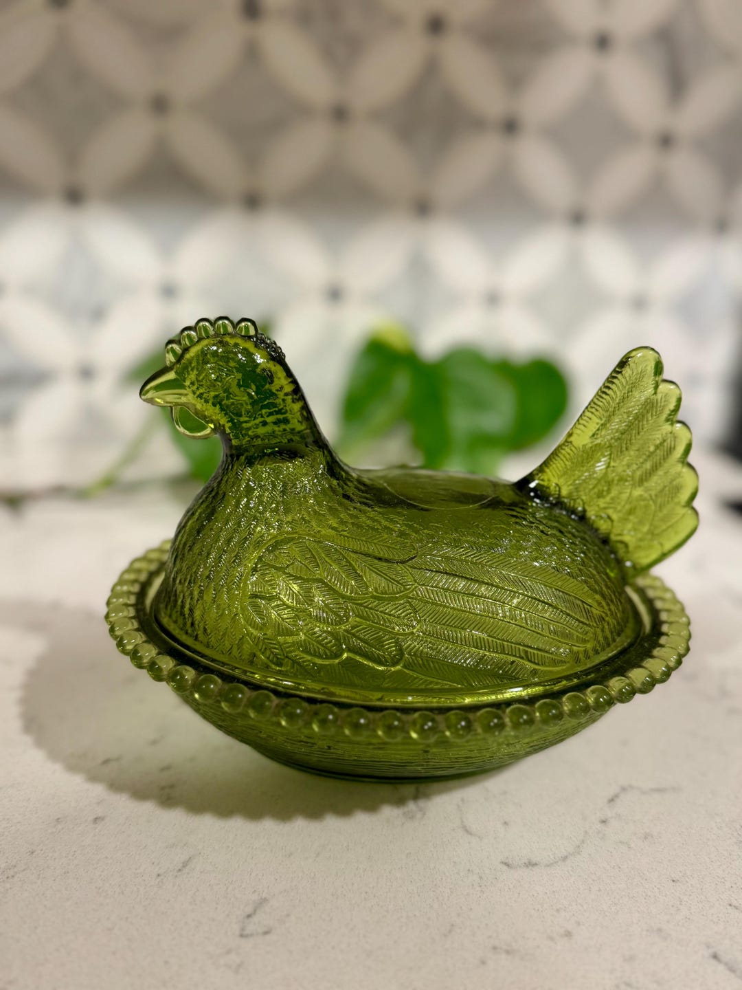 Green Hen on Nest - Etsy