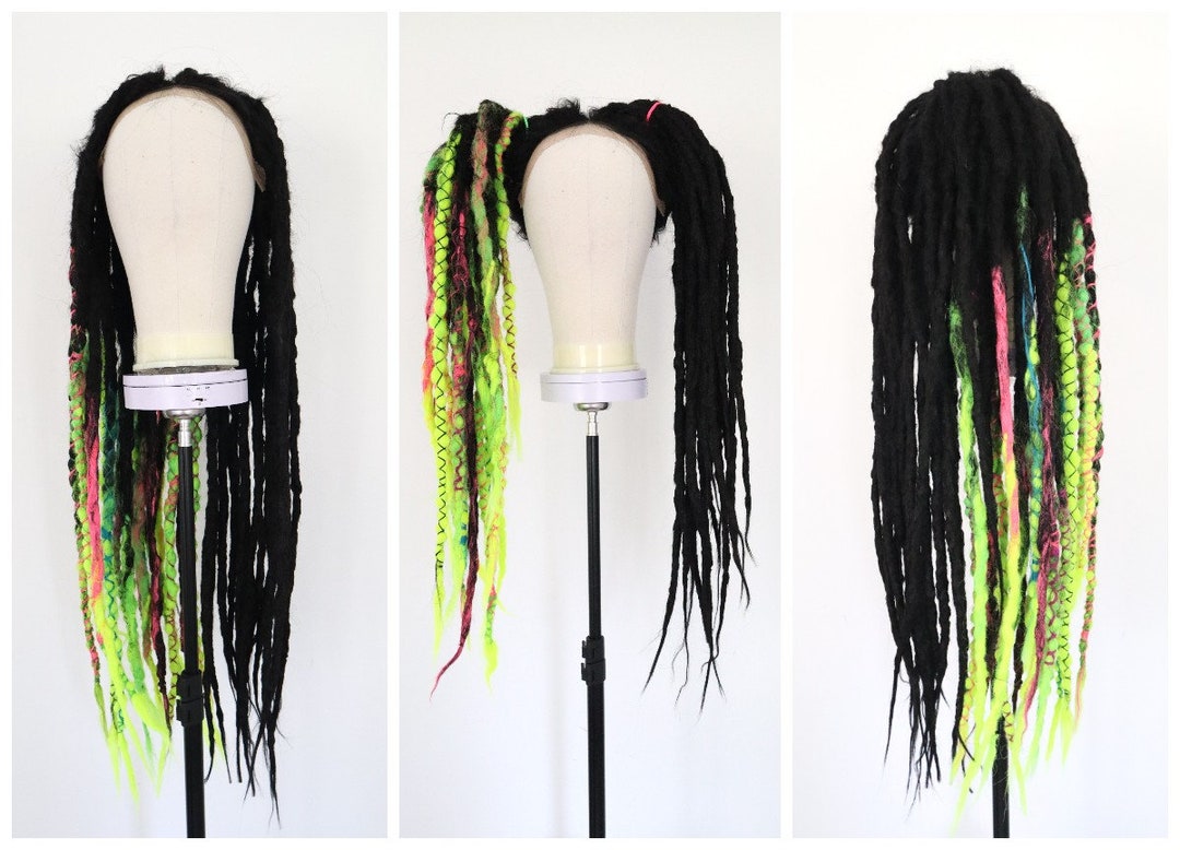 Dread Wig Lace Front Synthetic Crochet Dreadlock Cyber Punk Goth ...