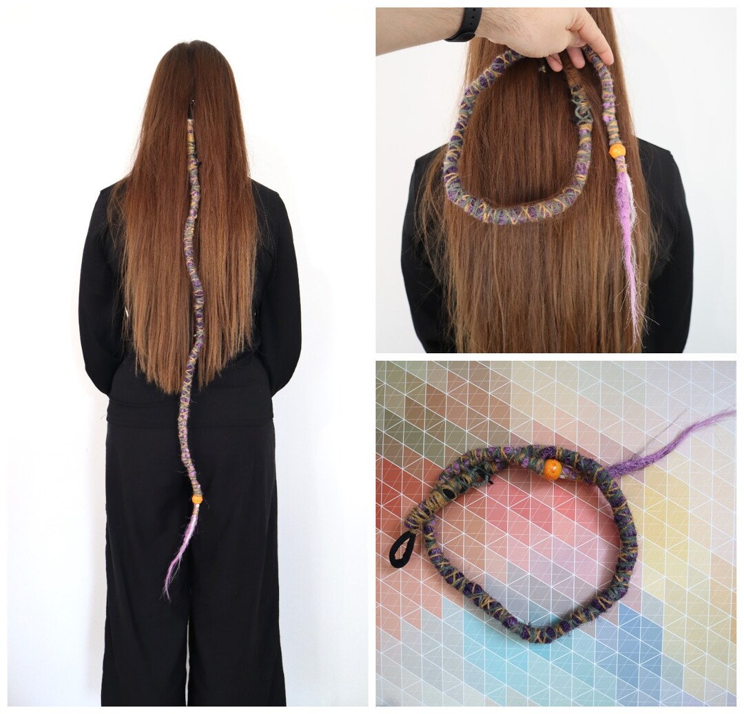 Dreadwrap Rave Hair Wrap Rainbow Tribal Dread Wrap Braided Extension ...