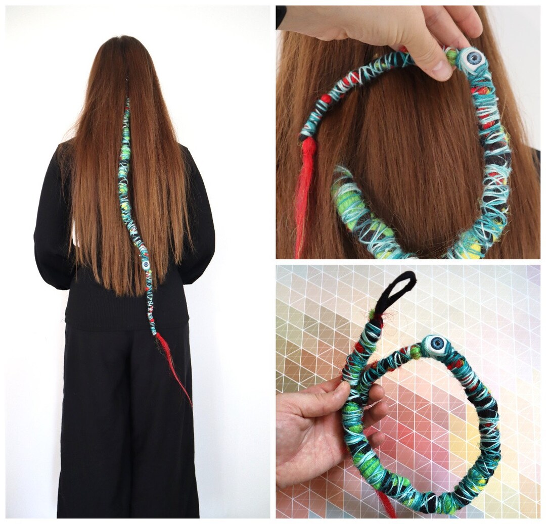 Dreadwrap Rave EYE Hair Wrap Rainbow Tribal Dread Wrap Braided ...