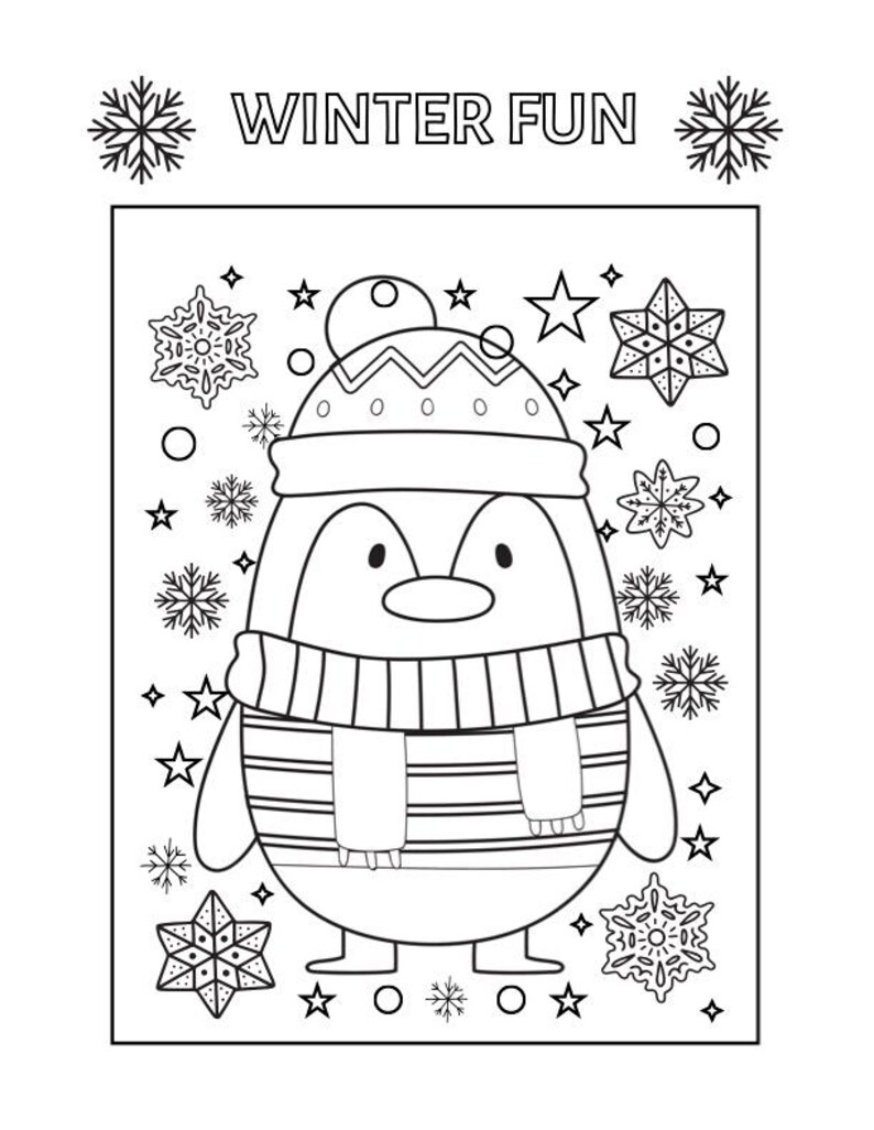 Winter Wonderland Coloring Book – Printable Fun for Kids, Classroom ...