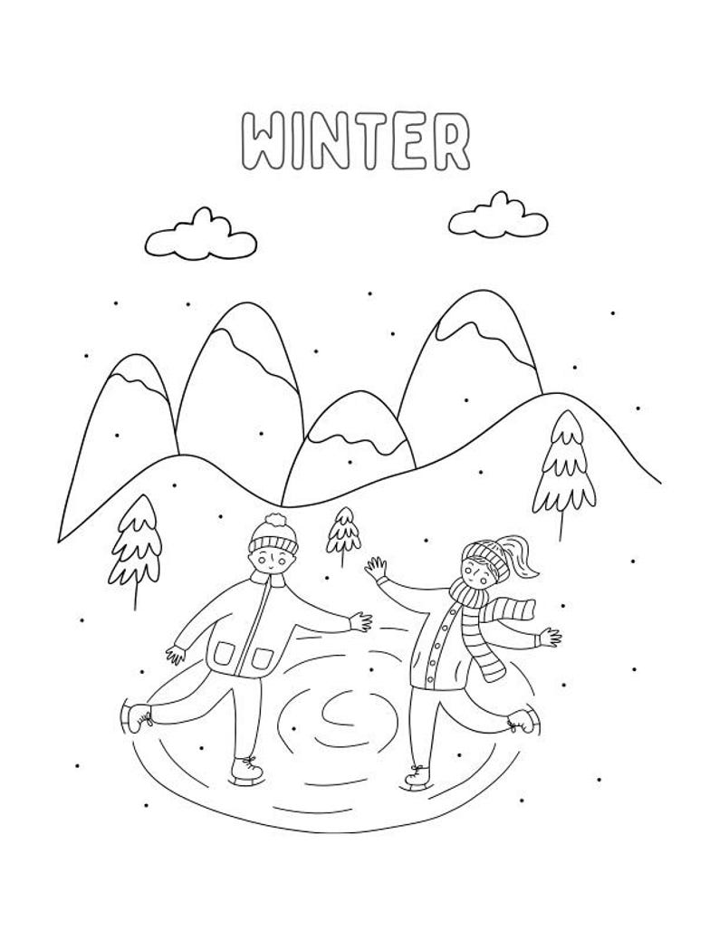 Winter Wonderland Coloring Book – Printable Fun for Kids, Classroom ...
