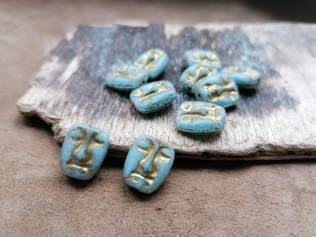 Glass Face Beads Sad Face Cabochons 10pcs - Etsy
