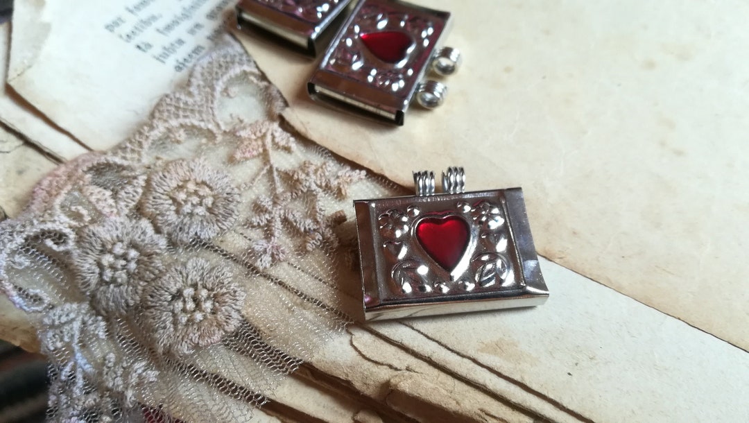 Square Locket Pendant With Heart - Etsy