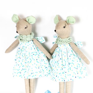 Modern Fabric Mouse Cloth Rag Doll, Stuffed Heirloom Handmade Doll ...