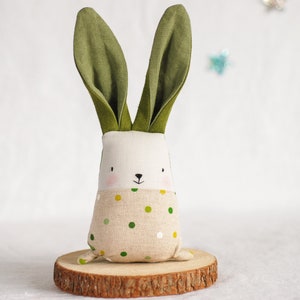 Cloth Bunny Decor, Linen Stuffed Bunny Rabbit, Woodland Nursery Decor ...