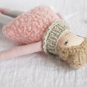 Heirloom Cloth Rag Doll Handmade Fabric Linen Toys, Pink Ballerina Doll ...