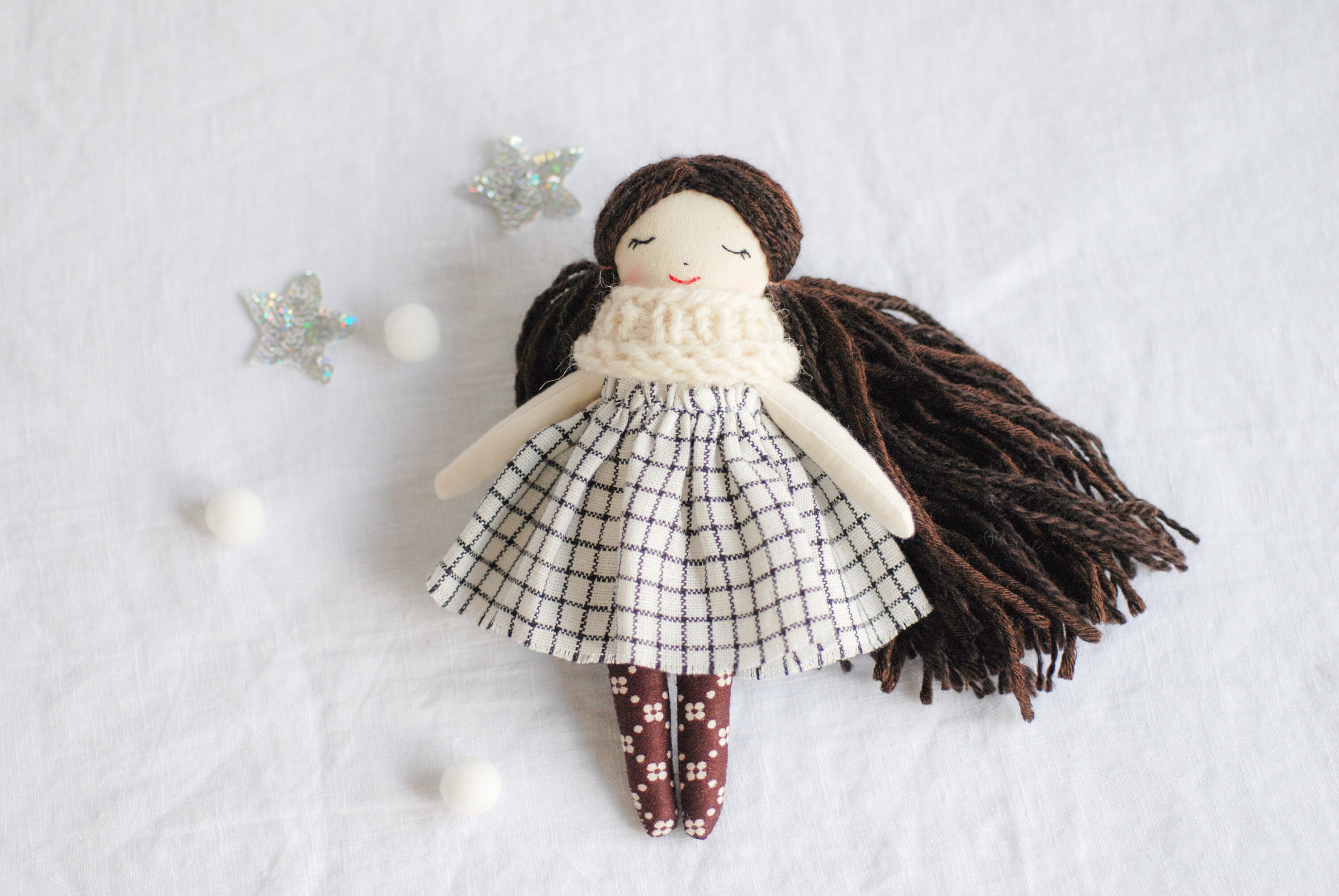 Small Dollhouse Mini Cloth Fabric Rag Doll Ooak Miniature Decoration ...