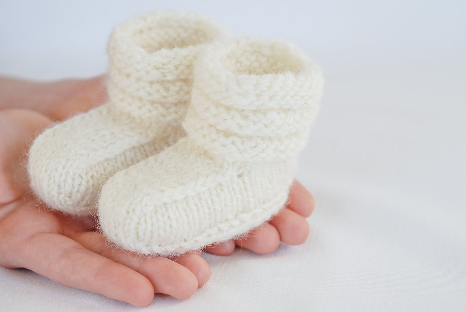 Knitted Warm Merino Wool Booties Baby First Hand Organic Wool - Etsy
