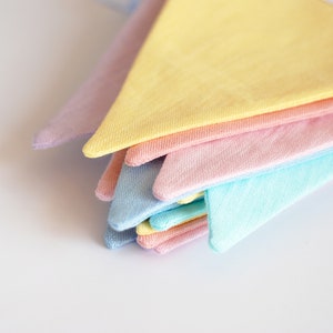 Rainbow Colorful Pennant Bunting String Garland, Pastel Pink Yellow ...