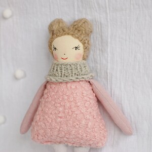 Heirloom Cloth Rag Doll Handmade Fabric Linen Toys, Pink Ballerina Doll ...